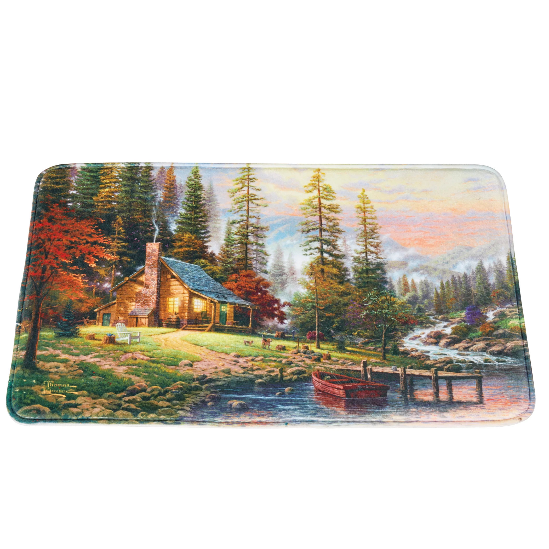 East Urban Home Thomas Kinkade A Peaceful Autumn Retreat Memory Foam ...