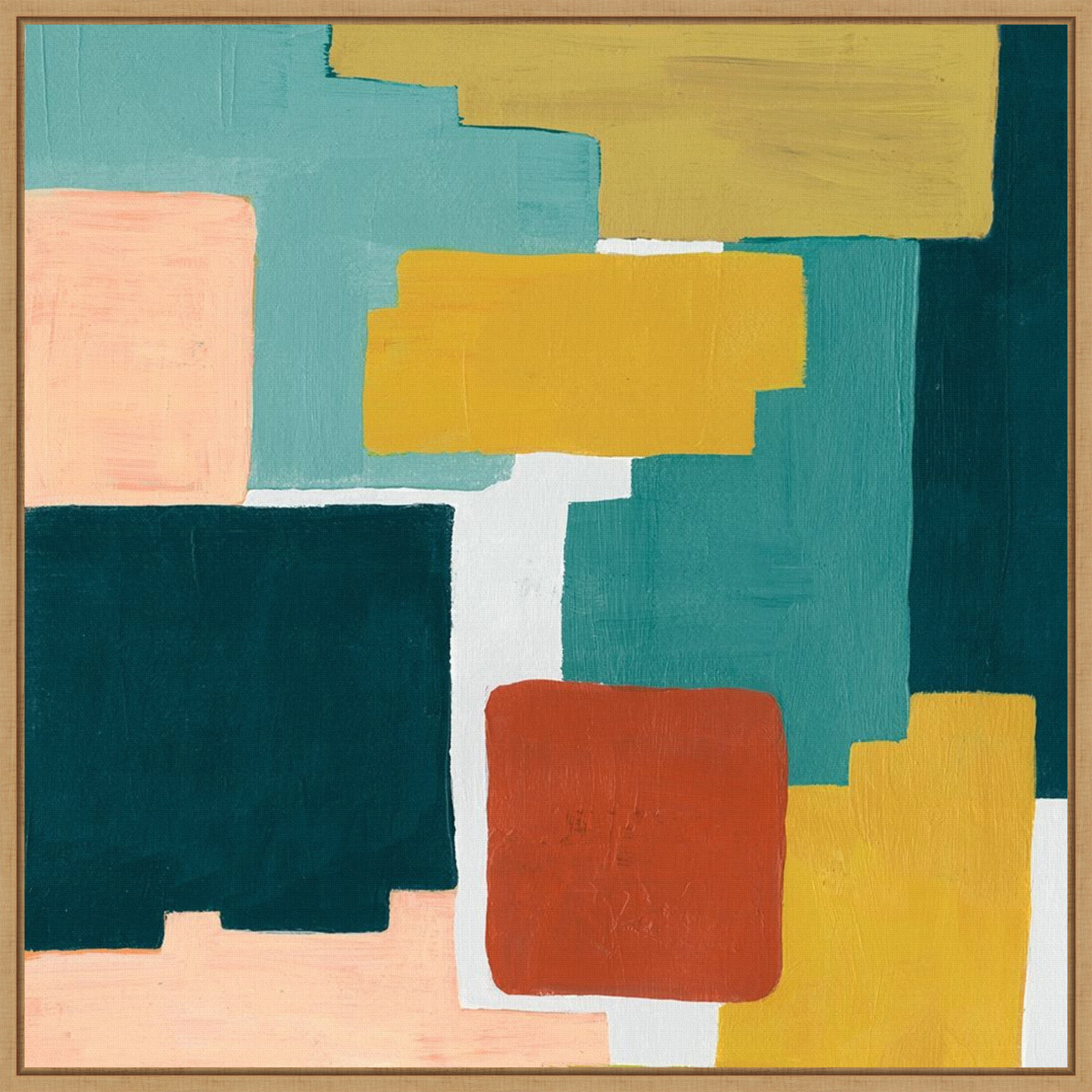 Birch Lane™ Neo Block Abstract II Framed On Canvas by Neo Print | Wayfair