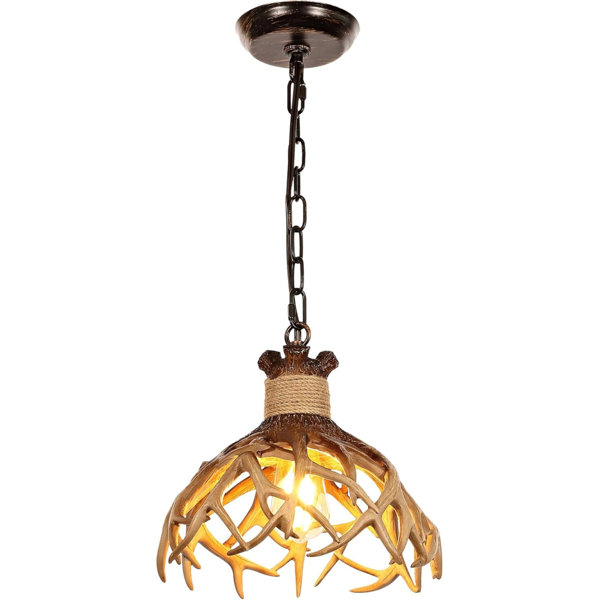 Union Rustic Rustic Antler Pendant Light, Deer Antler Light Fixtures ...