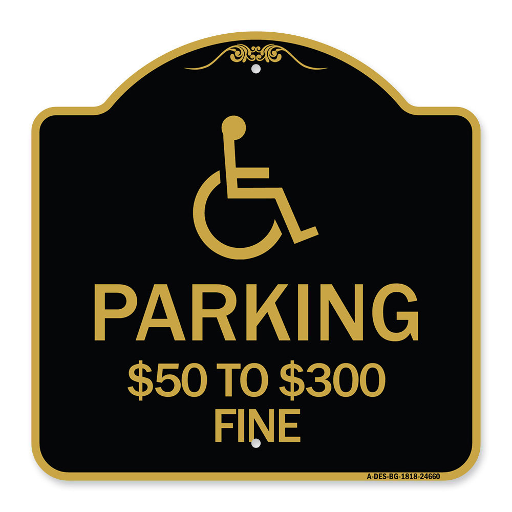 Signmission Designer Series Sign - (Handicapped Symbol) Parking $50 To ...