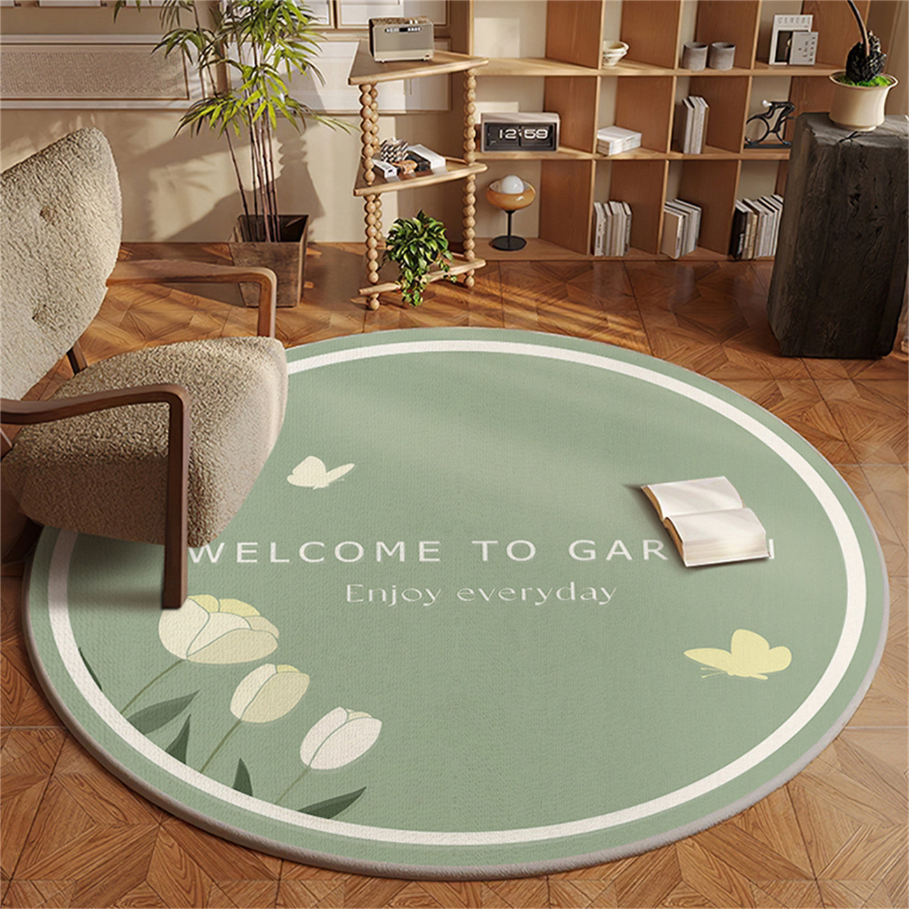 Lark Manor™ Vintage French Round Rug - Premium Coffee Table Rug For ...