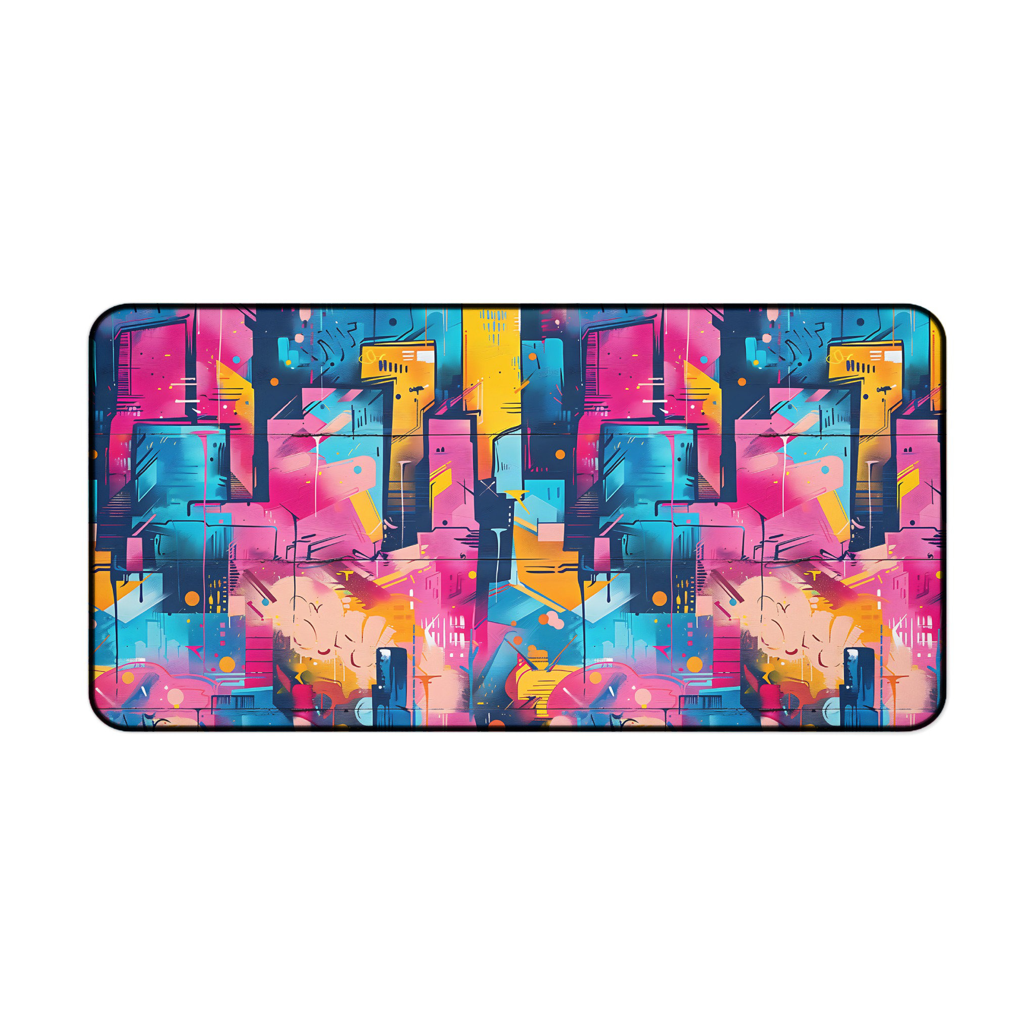 East Urban Home Abstract Cityscape Mouse Mat, Colorful Building Art ...