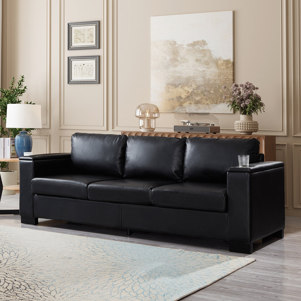 Bluesofa Modern Straight Line Sofa with Sturdy Wood Frame, Removable ...