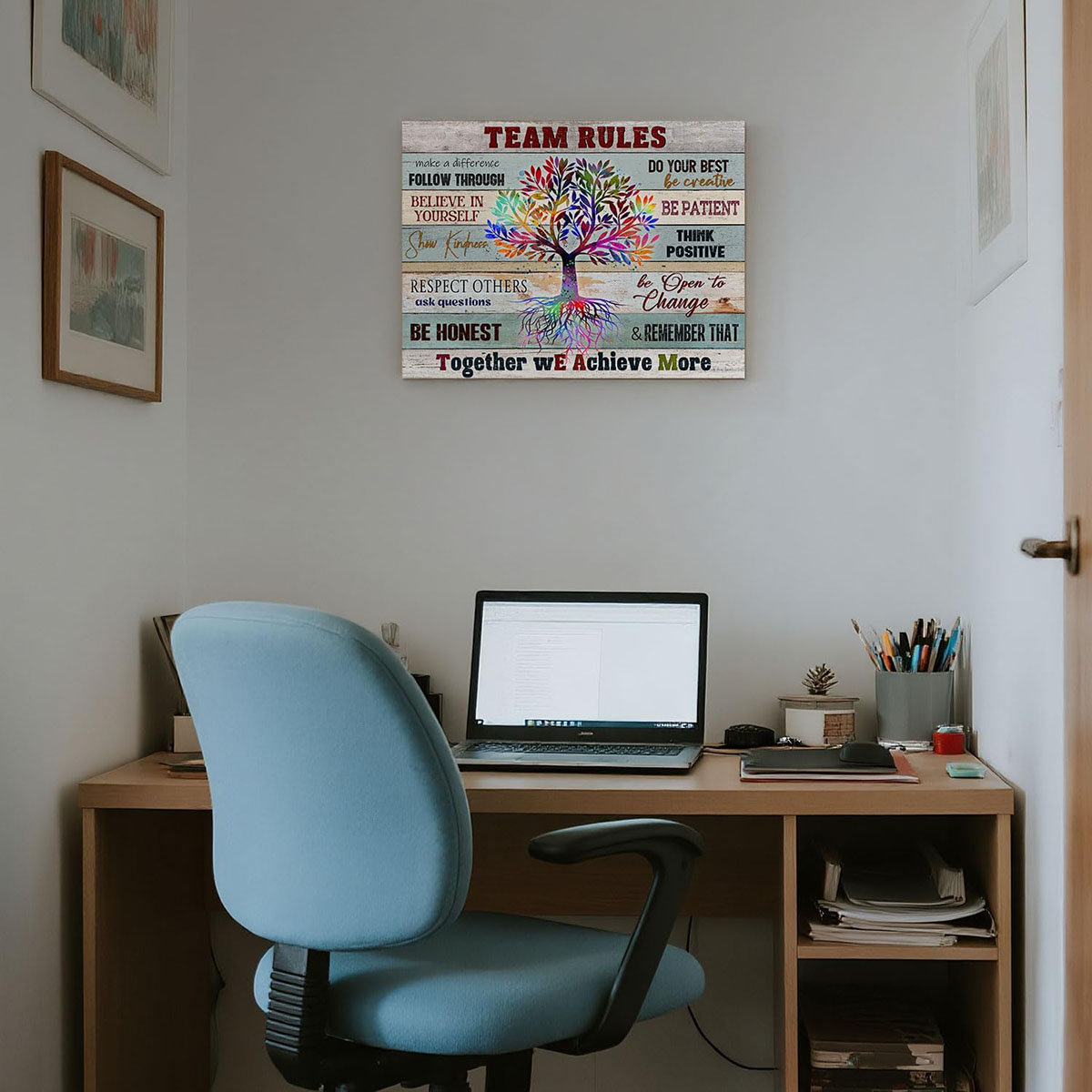 Lily Manor Inspirational Team Rules Wall Art For Office Decor ...