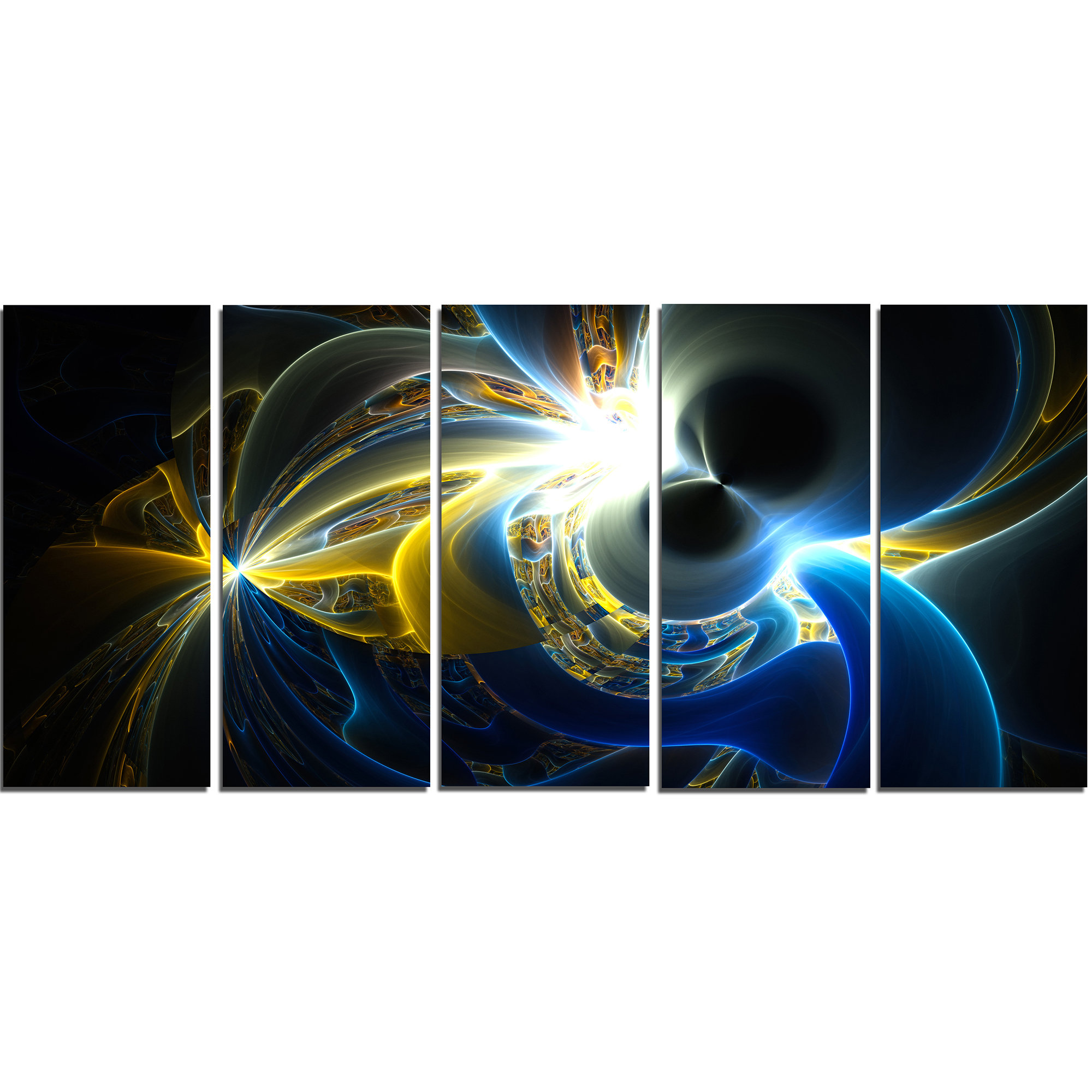 Design Art 'Glowing Blue Yellow Plasma' Graphic Art Print Multi-Piece ...
