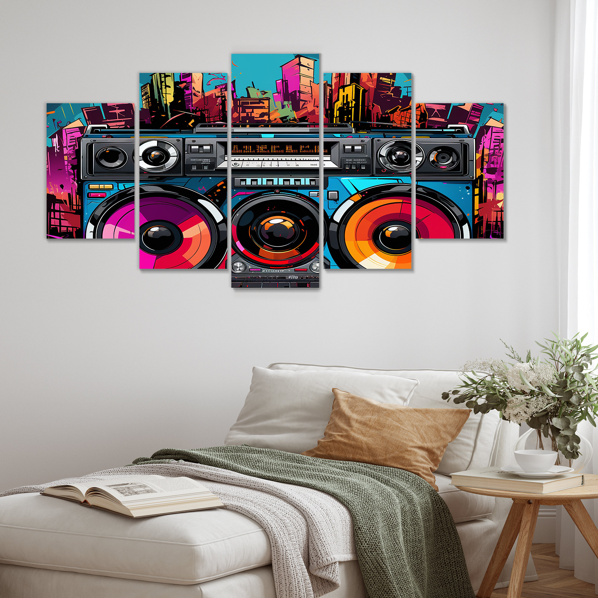 Lark Manor Pop Art Vibrant Boom Box Music - Turntables & Boom Boxes ...