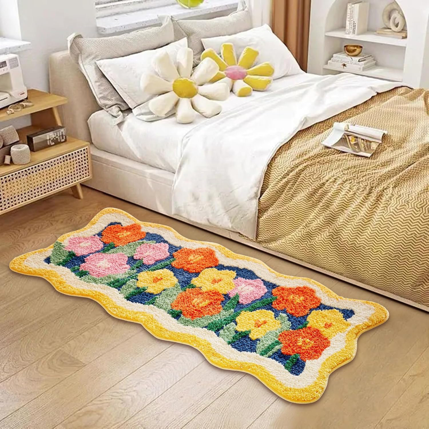 Lark Manor™ Colorful Cute Flower Bathroom Kitchen Runner Rugs,2' X 4.3 ...