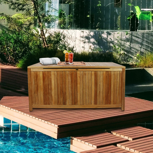 Bay Isle Home™ Everleigh 63'' W Water Resistant Solid Wood Teak Deck ...
