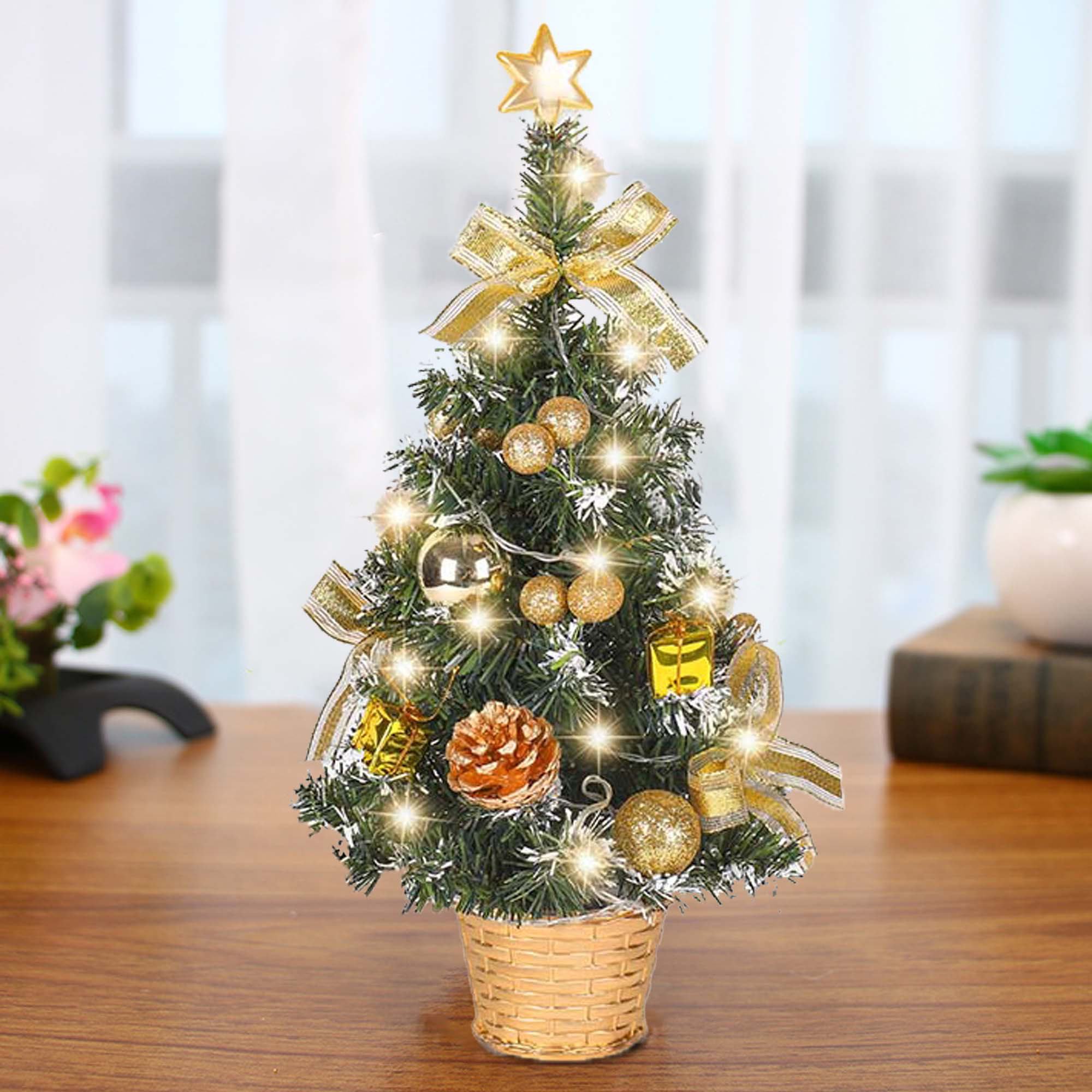 The Holiday Aisle® Artificial Mini Tabletop Christmas Tree with LED ...