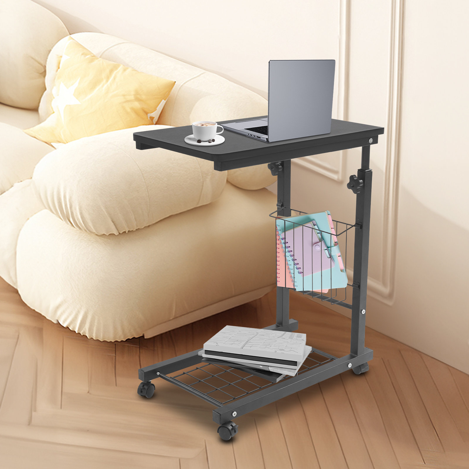 George Oliver Bed Side Table Standalone Table Height Adjustable Side ...