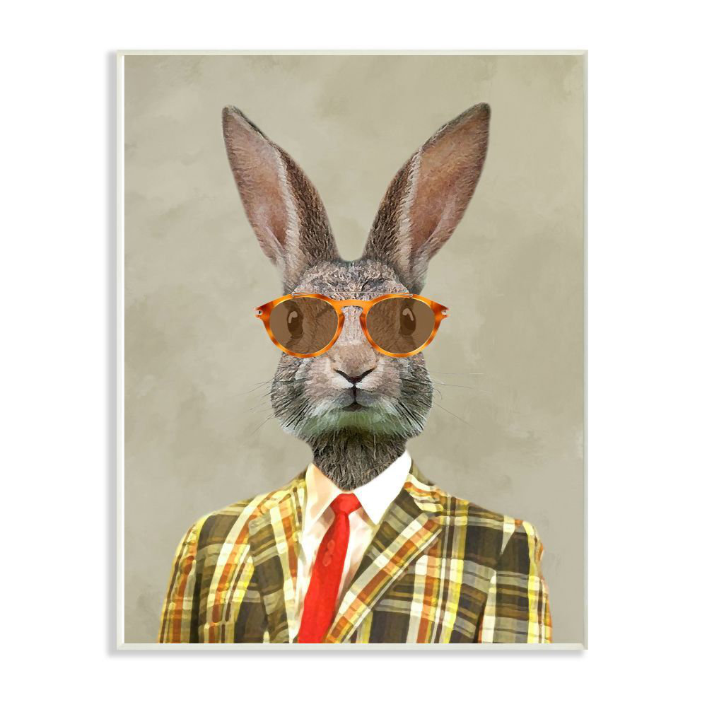 Ebern Designs Chantra Rabbit Man Portrait Kids Wall Décor | Wayfair