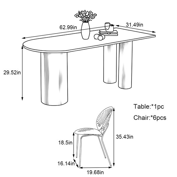 Graceful Nests Furnishings Light luxury simple semicircle dining table ...