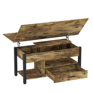 17 Stories Lift Top Coffee Table, Multi-Function Convertible Coffee ...