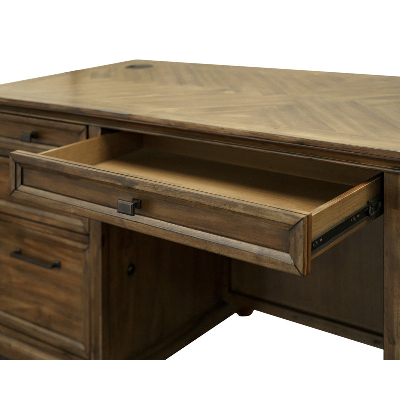 Loon Peak® Drawdy Executive Desk with Built in Outlets & Reviews | Wayfair