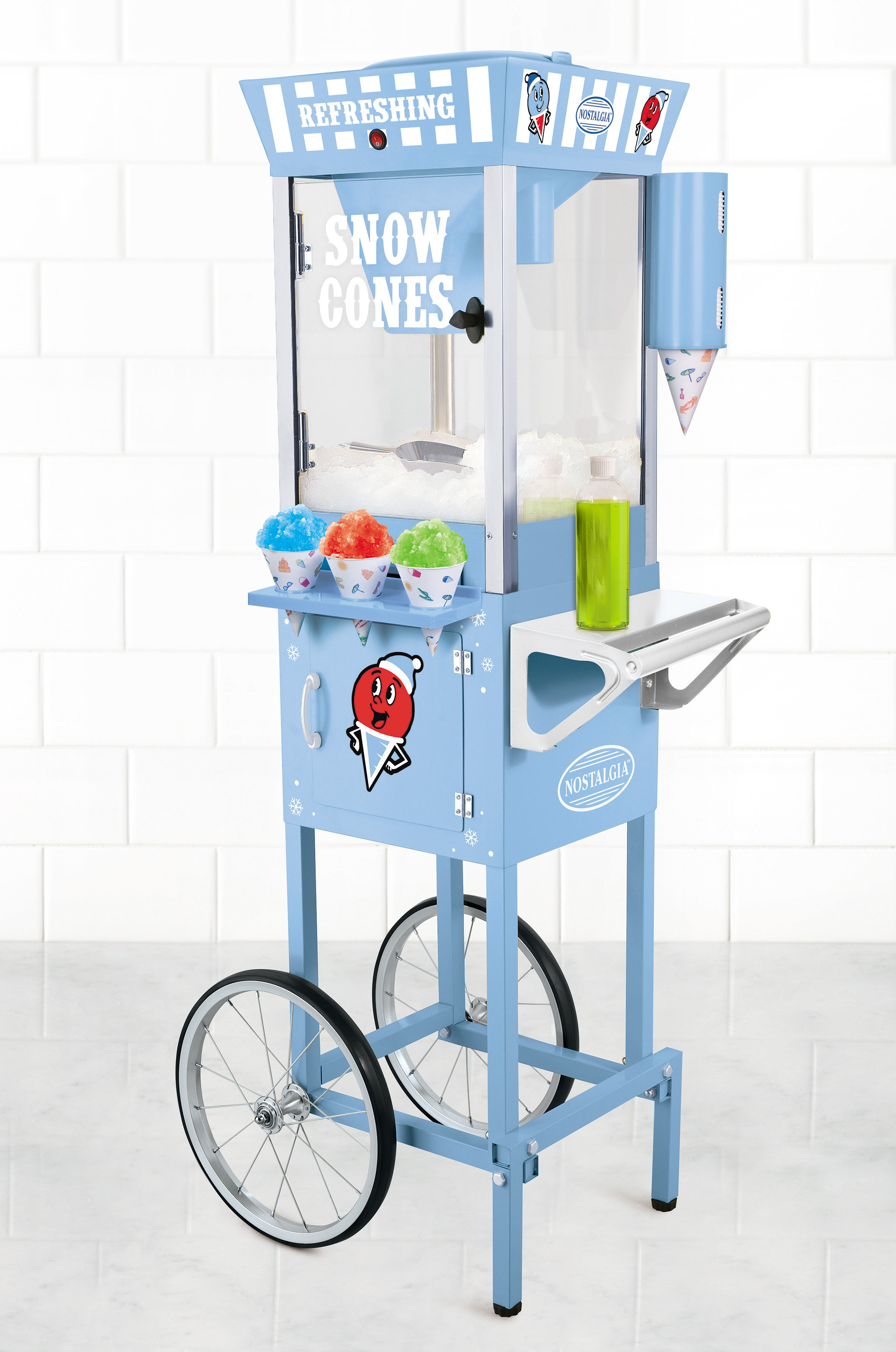 Nostalgia 54-Inch Tall Snow Cone Cart, Makes 72 Icy Treats, Includes ...