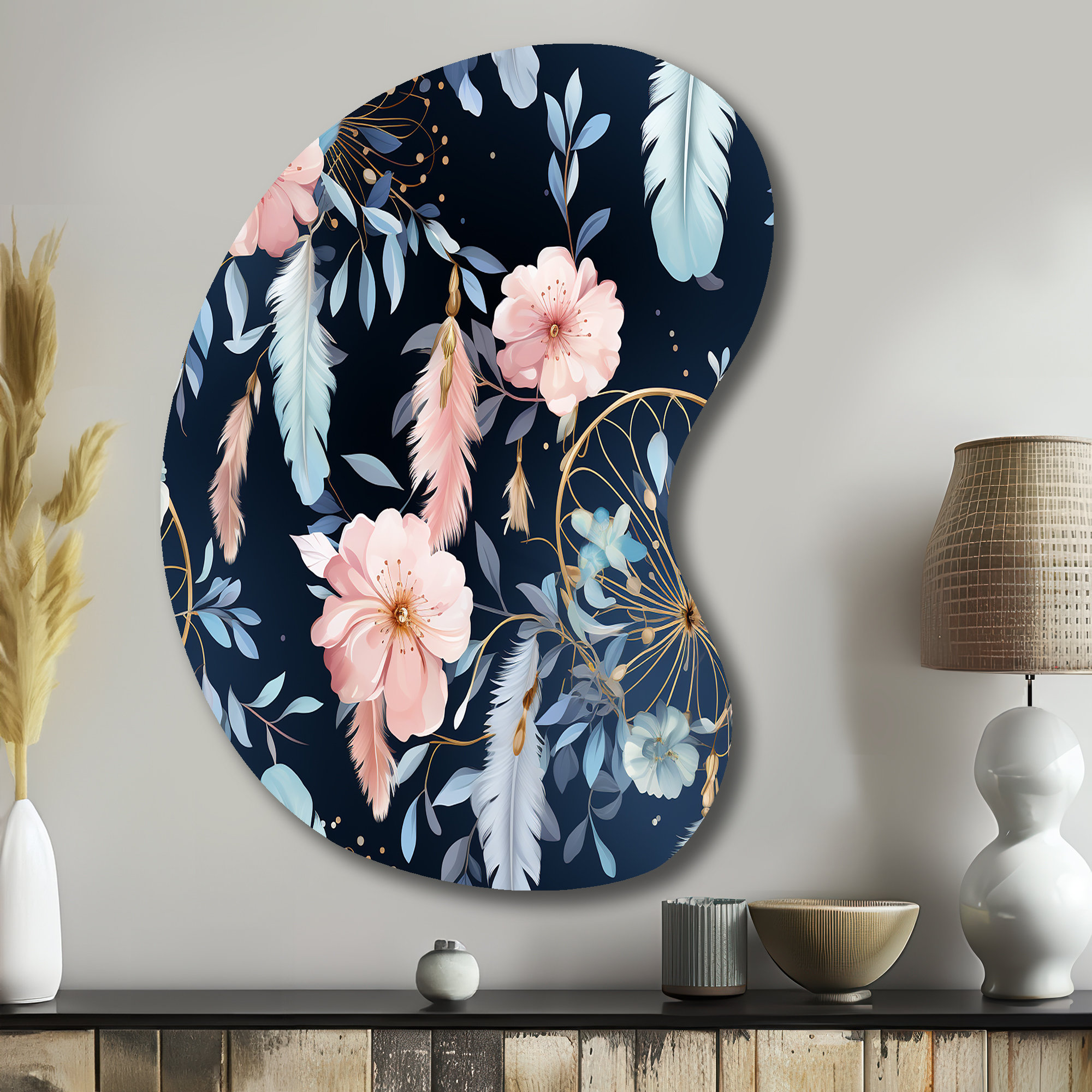 Design Art Ethereal Dreamcatchers Boho Pattern - Floral Boom Shape ...