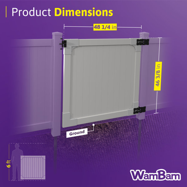 WamBam No-Dig Fence 4ft H x 4ft W (1 Gate) No Dig WamBam Westport Gate ...