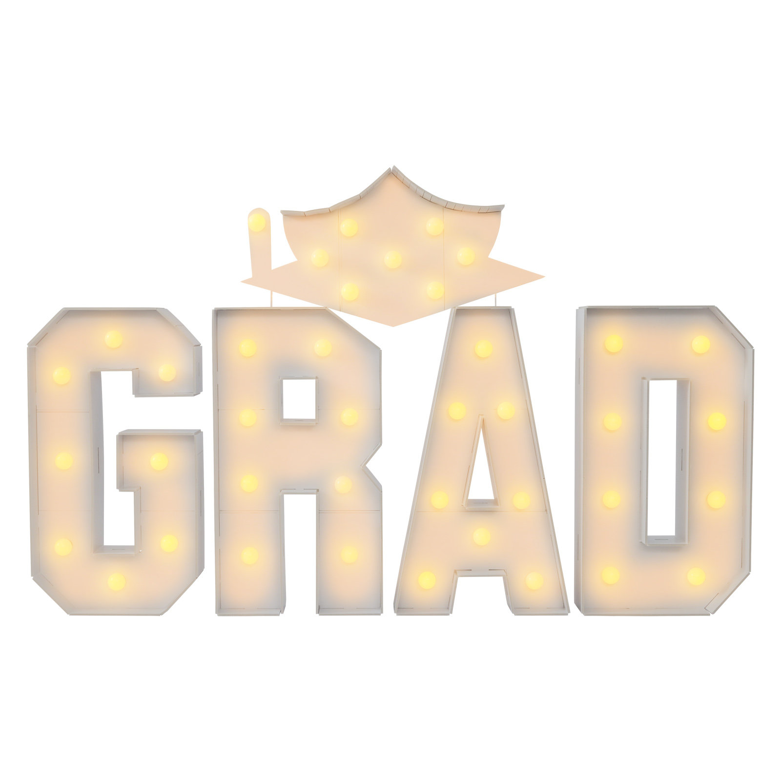 The Holiday Aisle® GRAD Lighted Sign For Graduation Decorations | Wayfair