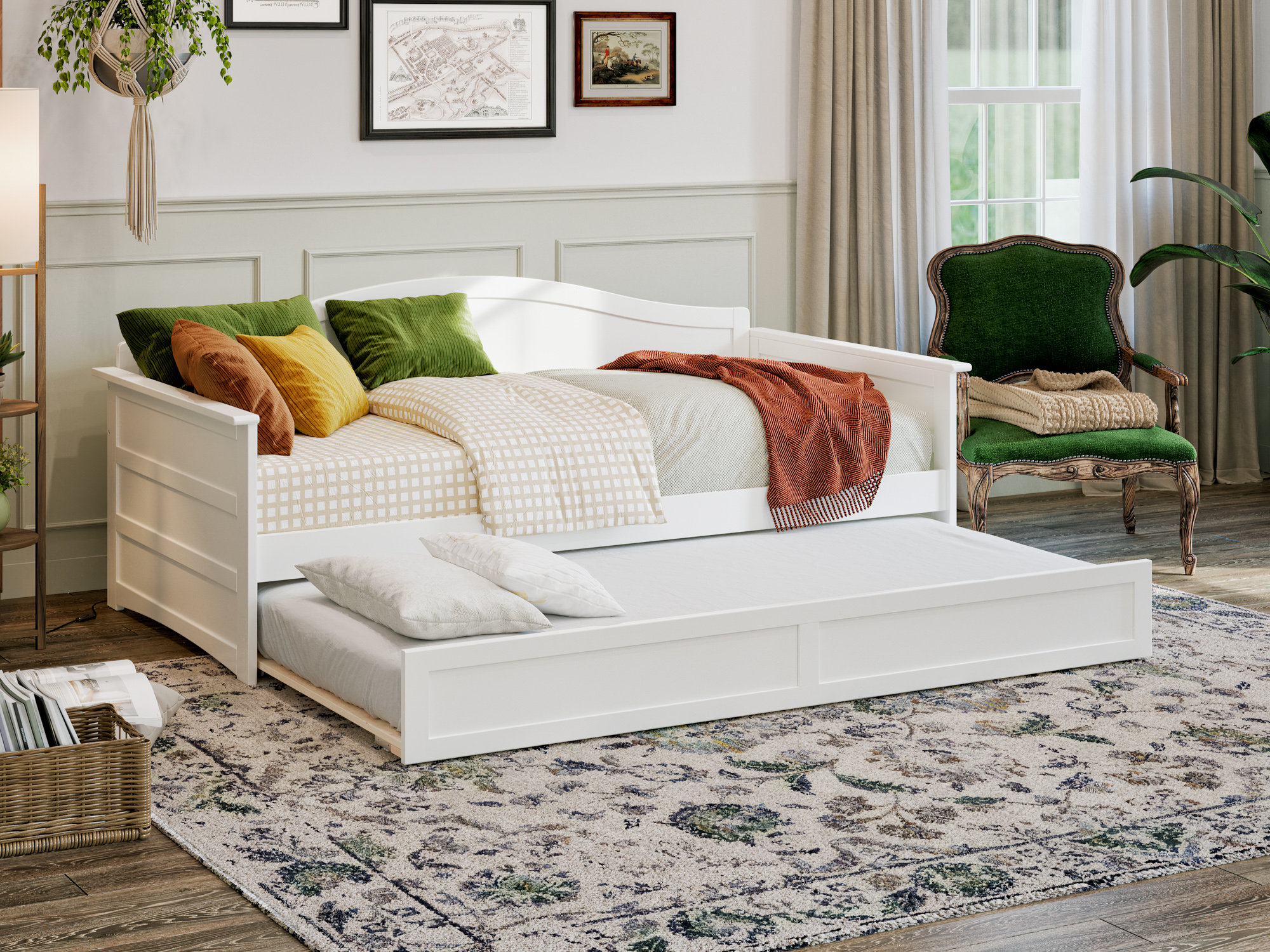 Lark Manor™ Arione Classy Classic Twin Daybed with Twin Trundle ...