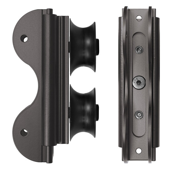 Quiet Glide Walnut 8.92' 8-Step Wood Rolling Sunburst Wheel Ladder ...