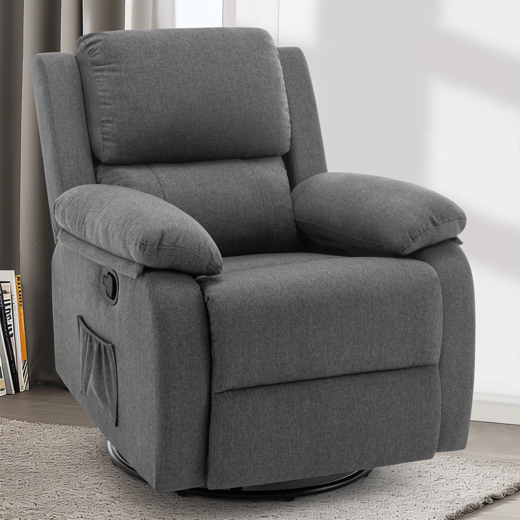 Ebern Designs Recliner Chair, 360 Swivel Rocker Chair For Adults, Small ...