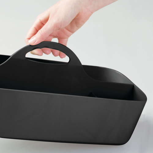 mDesign Large Plastic Divided Office Organizer Caddy Tote with Handle ...