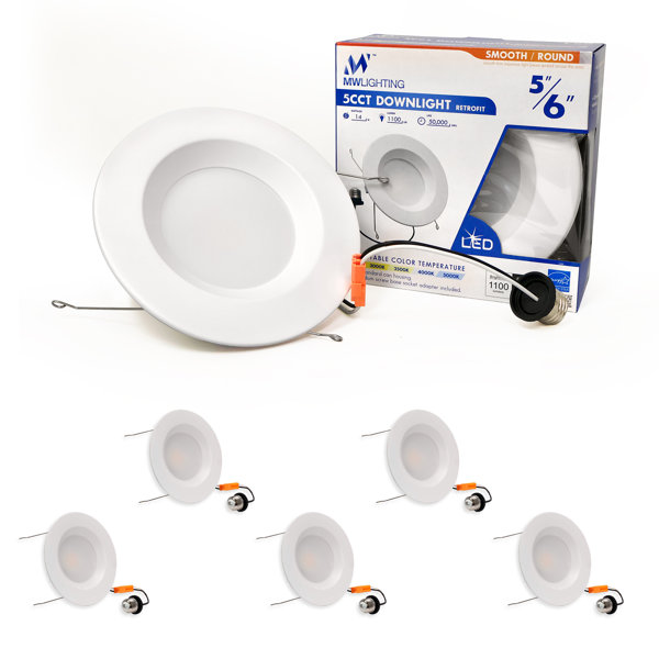 MW LIGHTING 6 PK Retrofit LED Recessed Lighting 6 Inch,5 CCT Air-Tight ...
