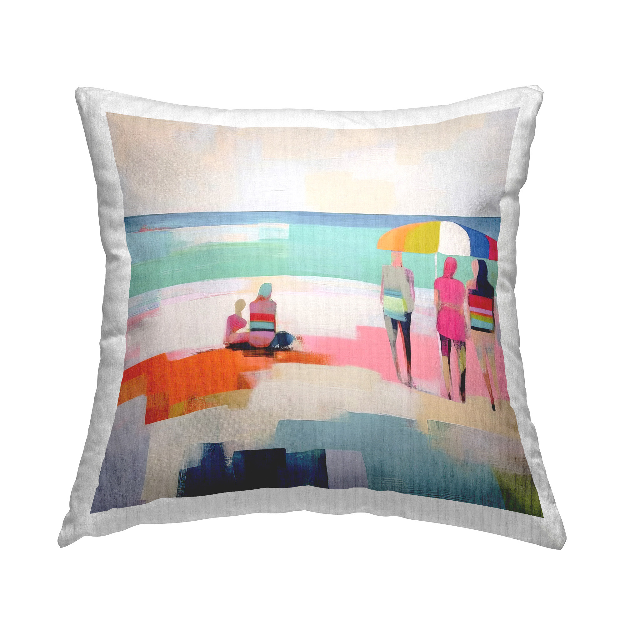 Stupell Industries People on Beach Abstract Decorative Printed Throw ...