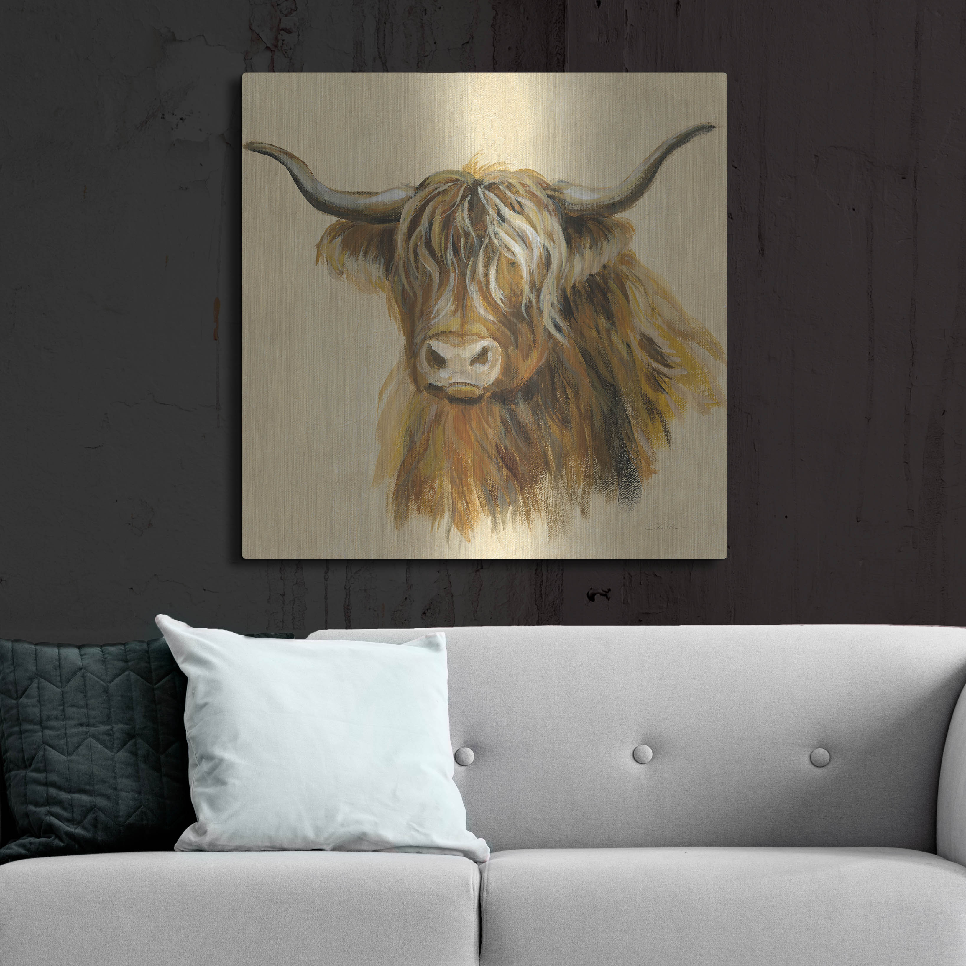 Union Rustic " Highland Animal Cow " by Silvia Vassileva on Metal | Wayfair