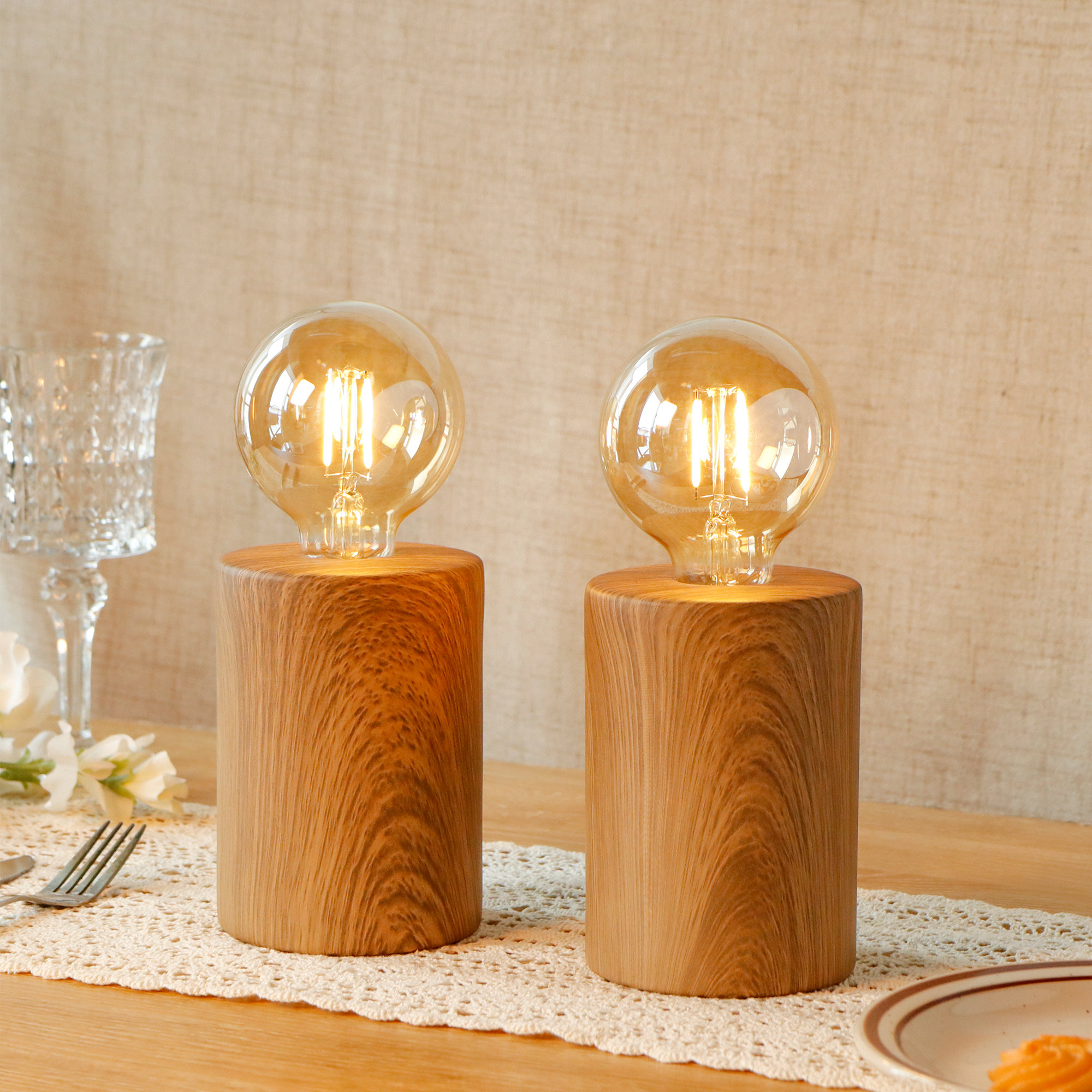 Millwood Pines Set of 2 Battery Operated Lamp | Wayfair