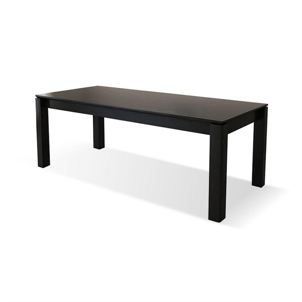 Mass Furni Black Rectangular Solid Wood Dining Table | Wayfair