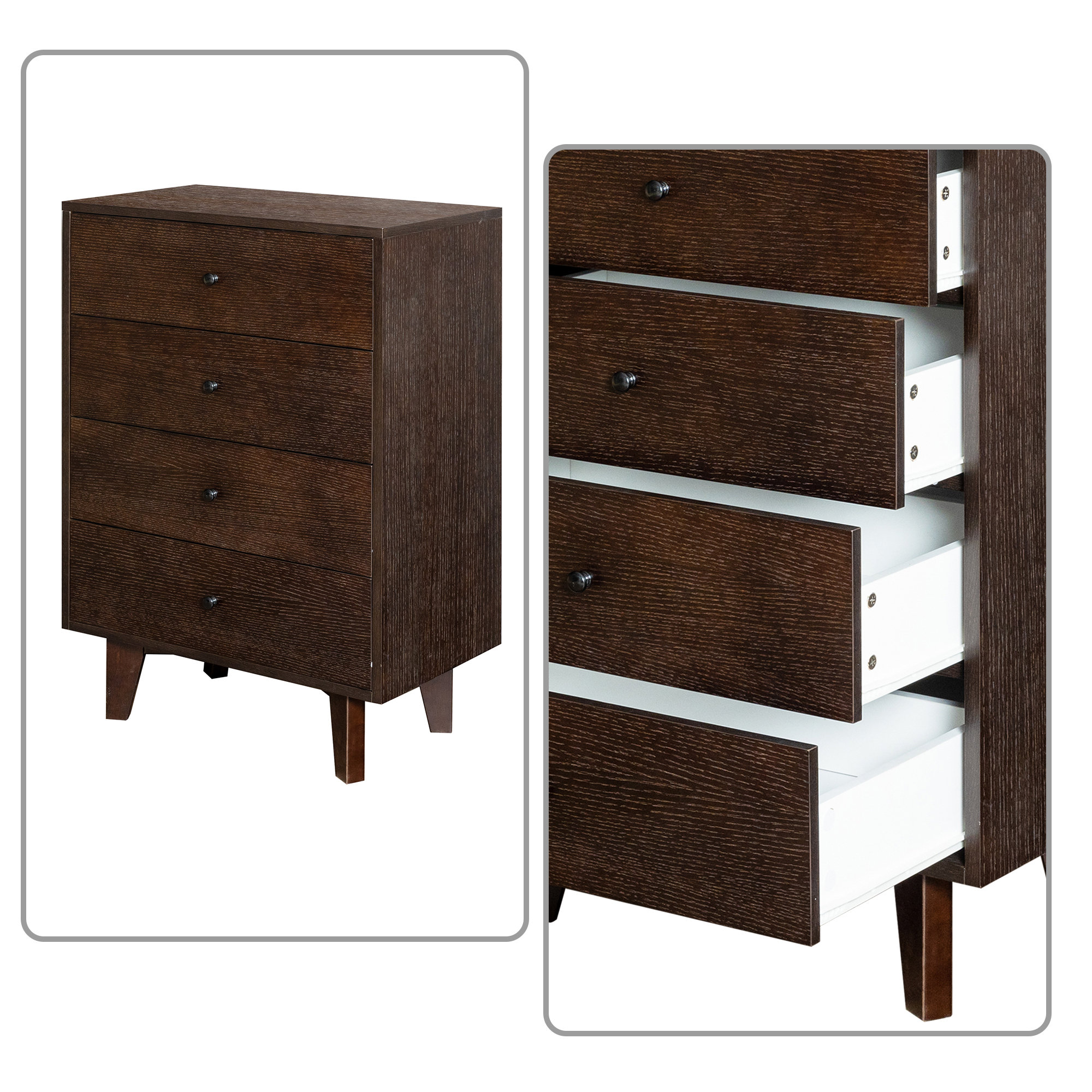 Corrigan Studio® Buffet Laython en bois de style rétro avec quatre ...