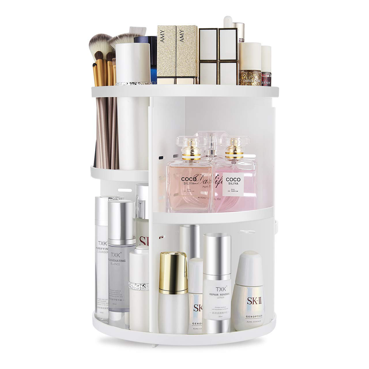 Rebrilliant 360 Rotating Makeup Organizer,DIY Adjustable Spinning ...