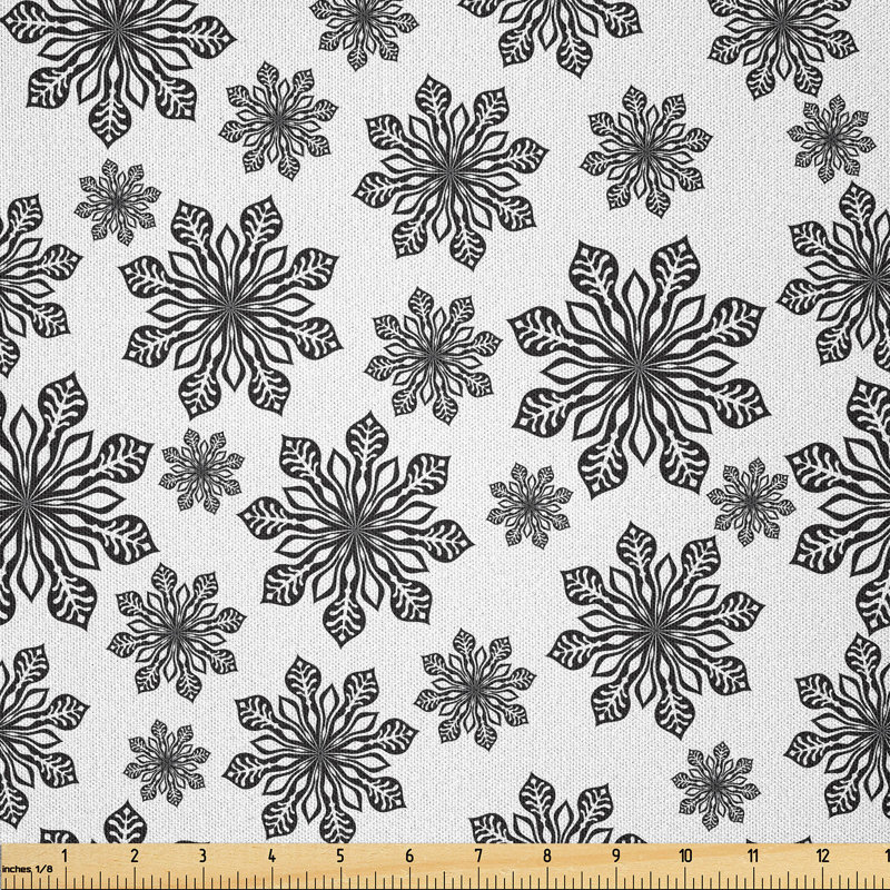 The Seasonal Aisle Albree Monochrome, Winter Multi-Purpose Fabric ...