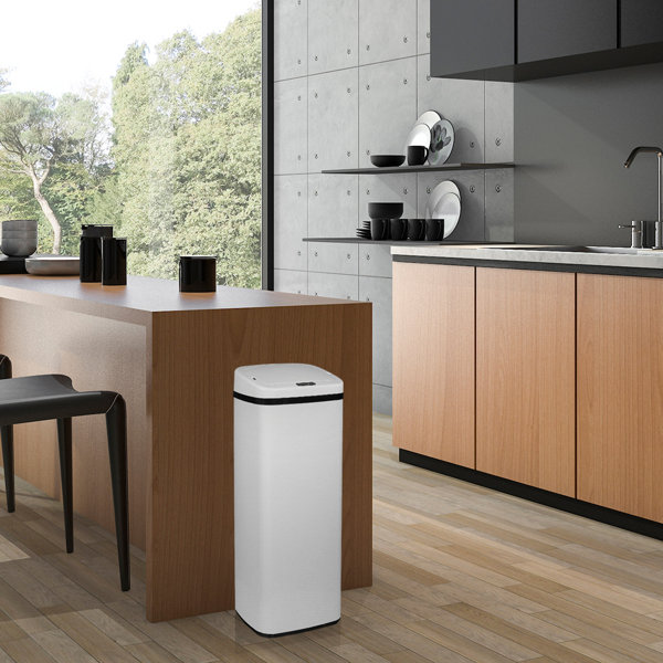 Rebrilliant Waste Bin With Sensor 50L Clean V Steel White Automatic ...