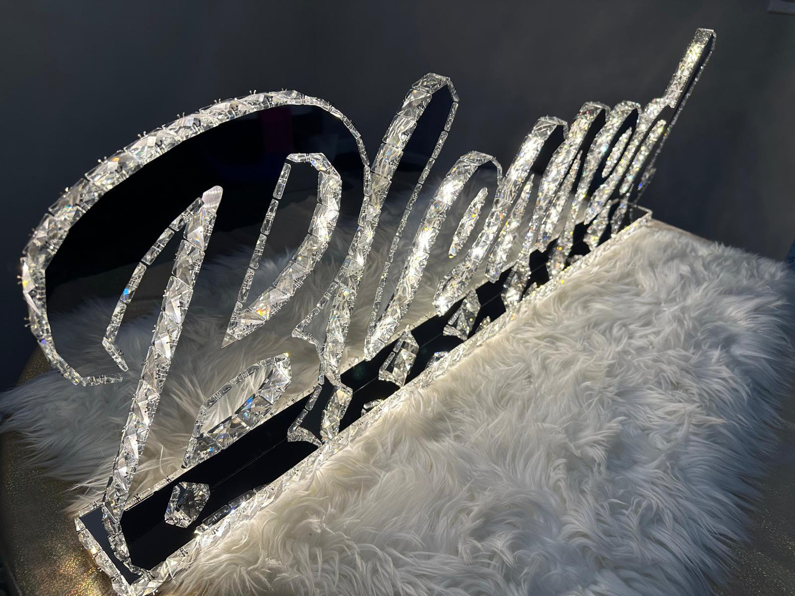 Rosdorf Park Blessed Led Crystal Sign With Stainless Steel Base – 51.2 ...