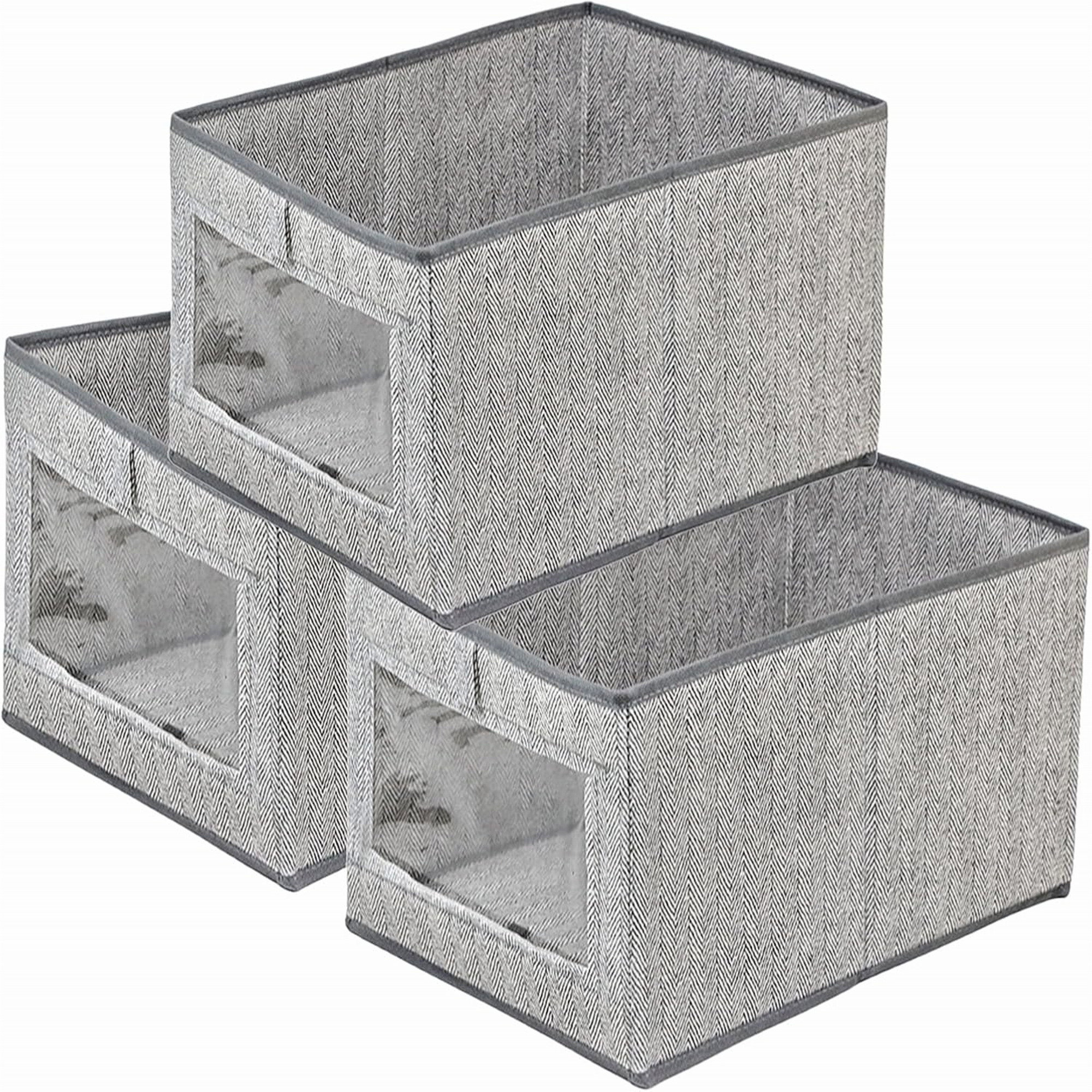 Latitude Run® Fabric Collapsible Storage Bins, Set Of 3 Organizer Bin ...