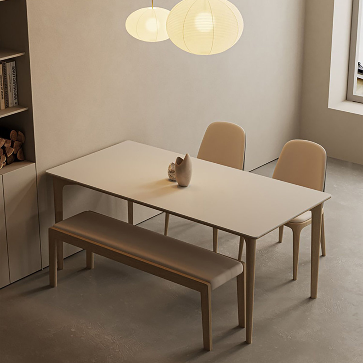 Corrigan Studio Mikinzie Solid wood rock dining table simple home ...