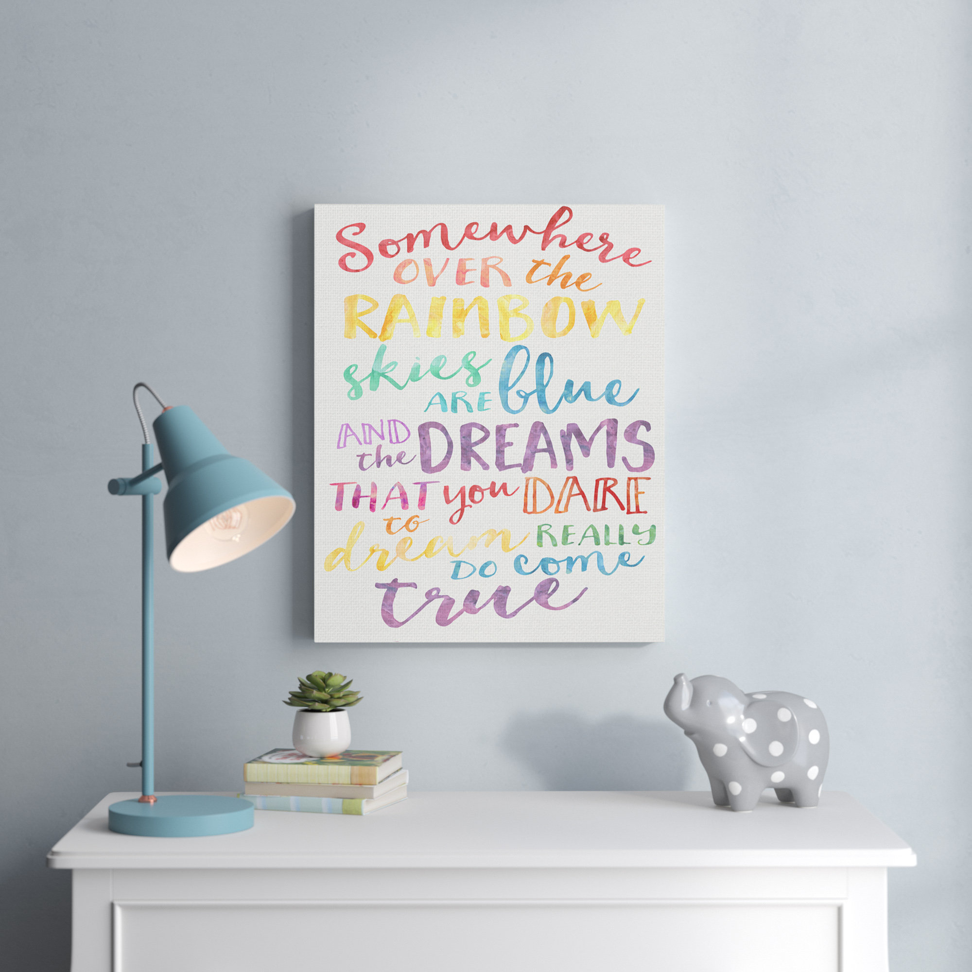 Viv + Rae™ Cambra Somewhere Over the Rainbow Watercolors Canvas Art ...