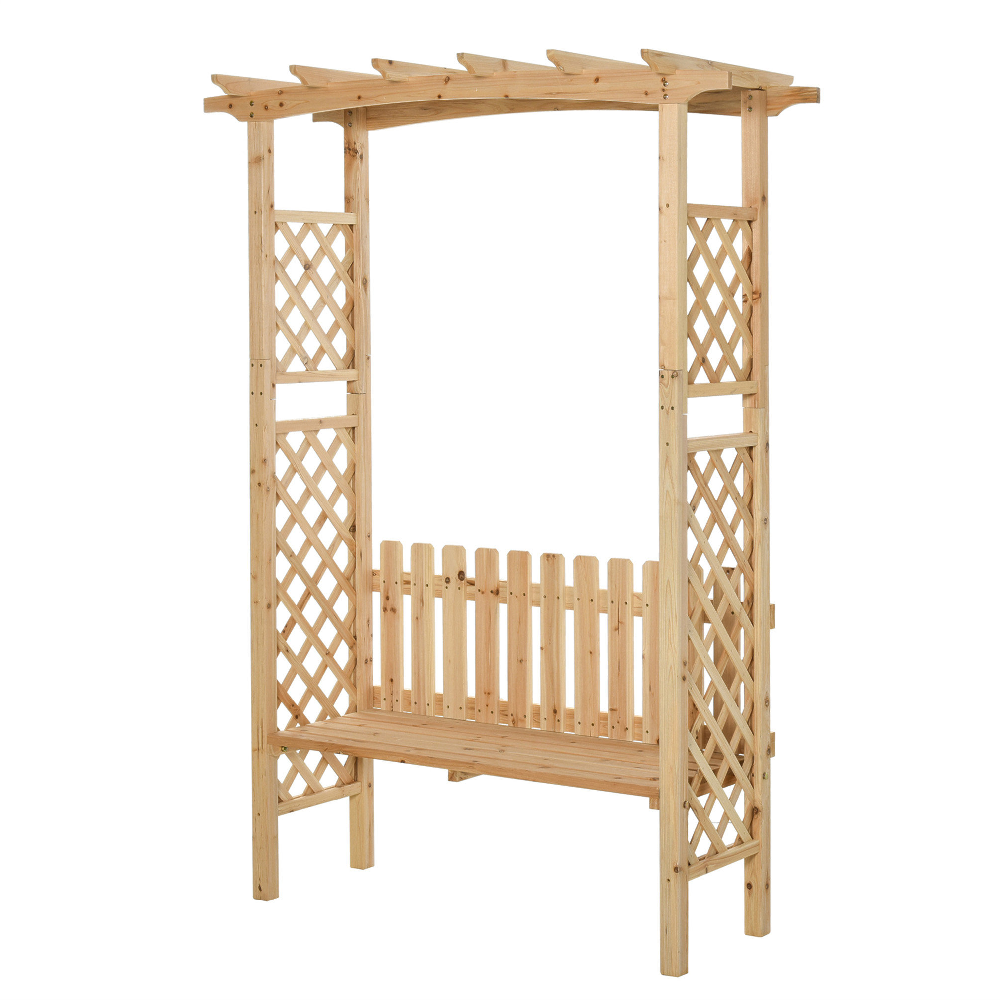 Red Barrel Studio® Outsunny Wooden Garden Arbor For Climbing Plants ...
