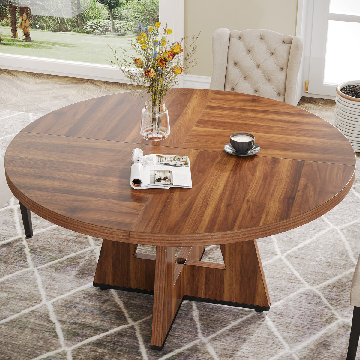 Gracie Oaks 47 Inch Round Dining Table & Reviews | Wayfair