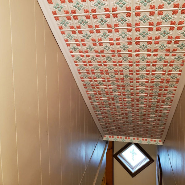 A La Maison Ceilings Emma's Flowers 1.64 ft. x 1.64 ft. Glue-Up ...