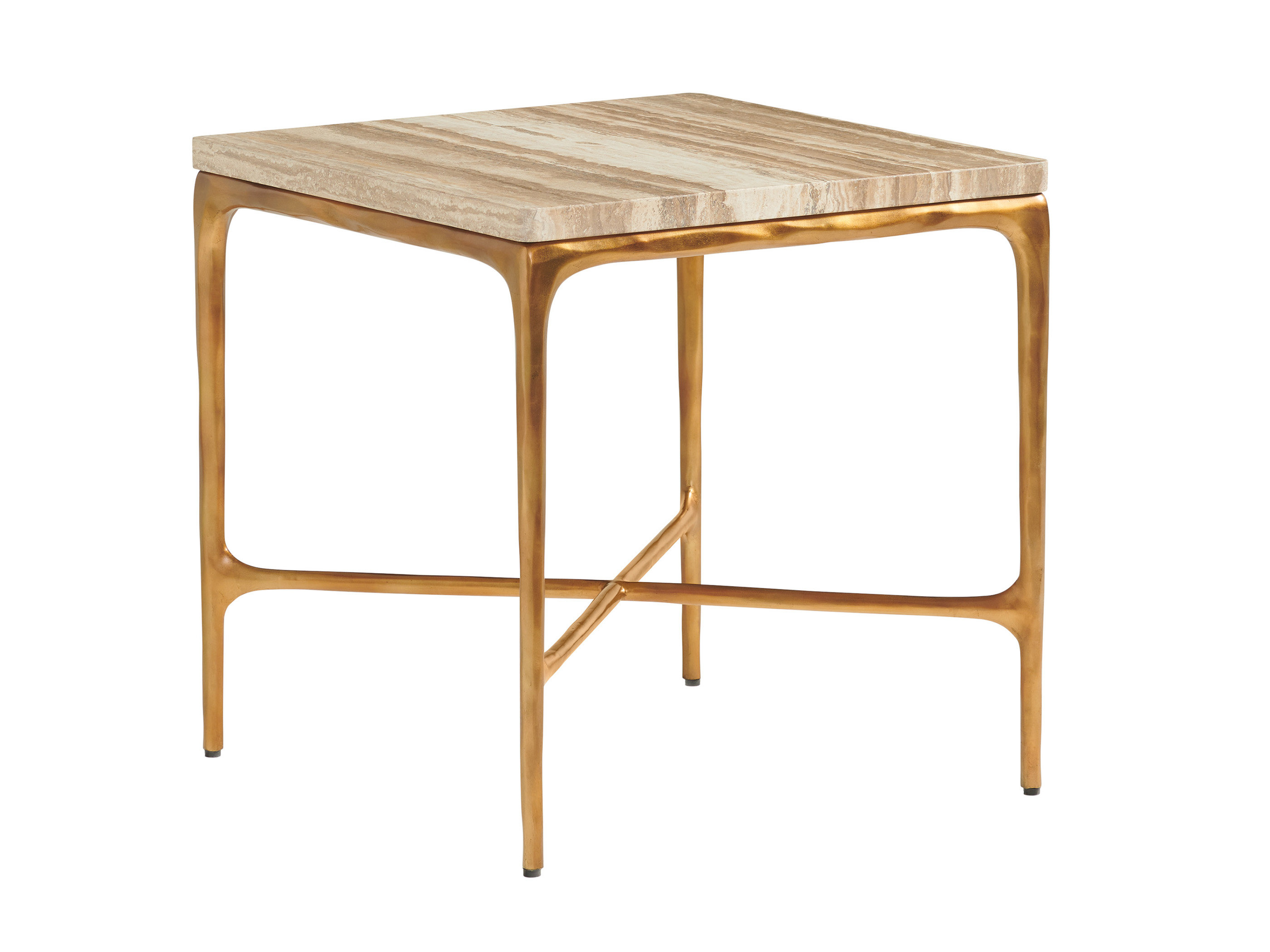 Lexington Silverado Menlo Park Metal End Table With Stone Top | Wayfair