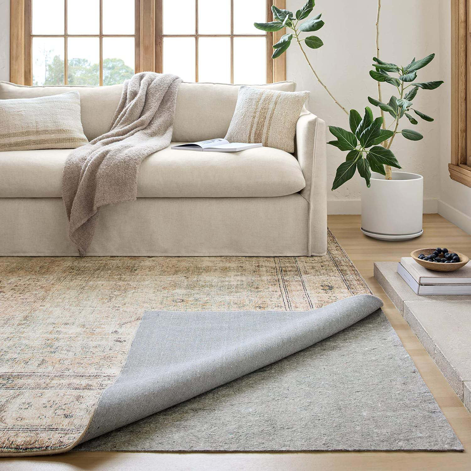 Symple Stuff Rug Pad, FPAD2 Grey, Thick, Gray, 1/8 Inch, Reversible ...