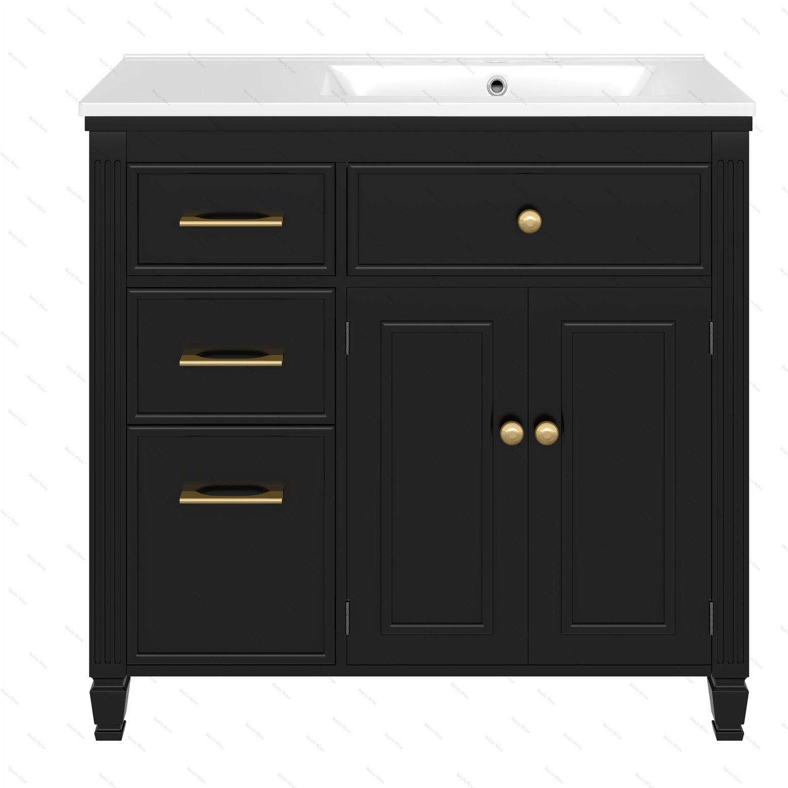 Dazzle Hives 36" Bathroom Vanity with Sink, Ceramic Sink, One Tip-out ...