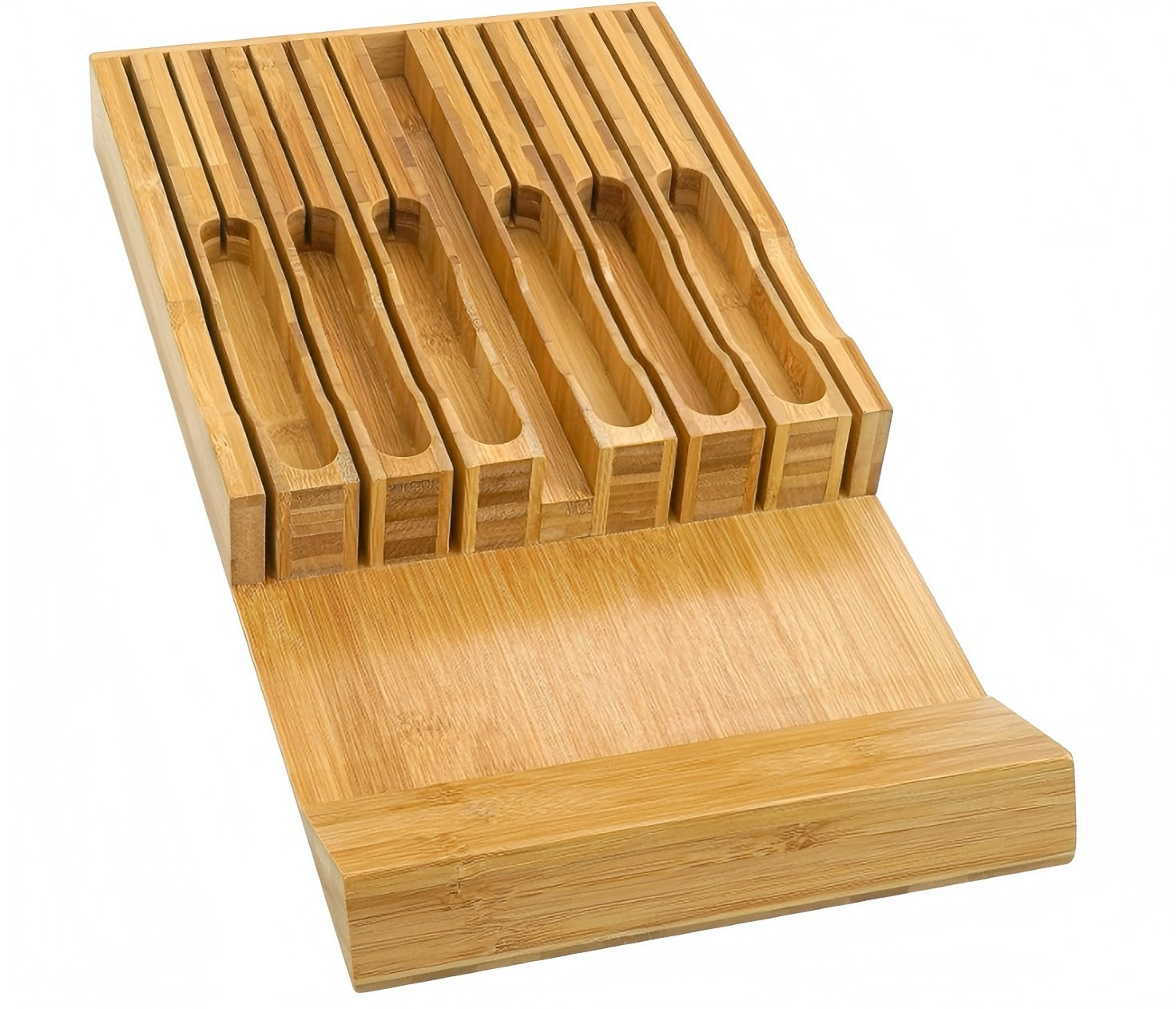 Gracie Oaks Bamboo Knife Drawer Organizer, Knife Drawer Organizer ...