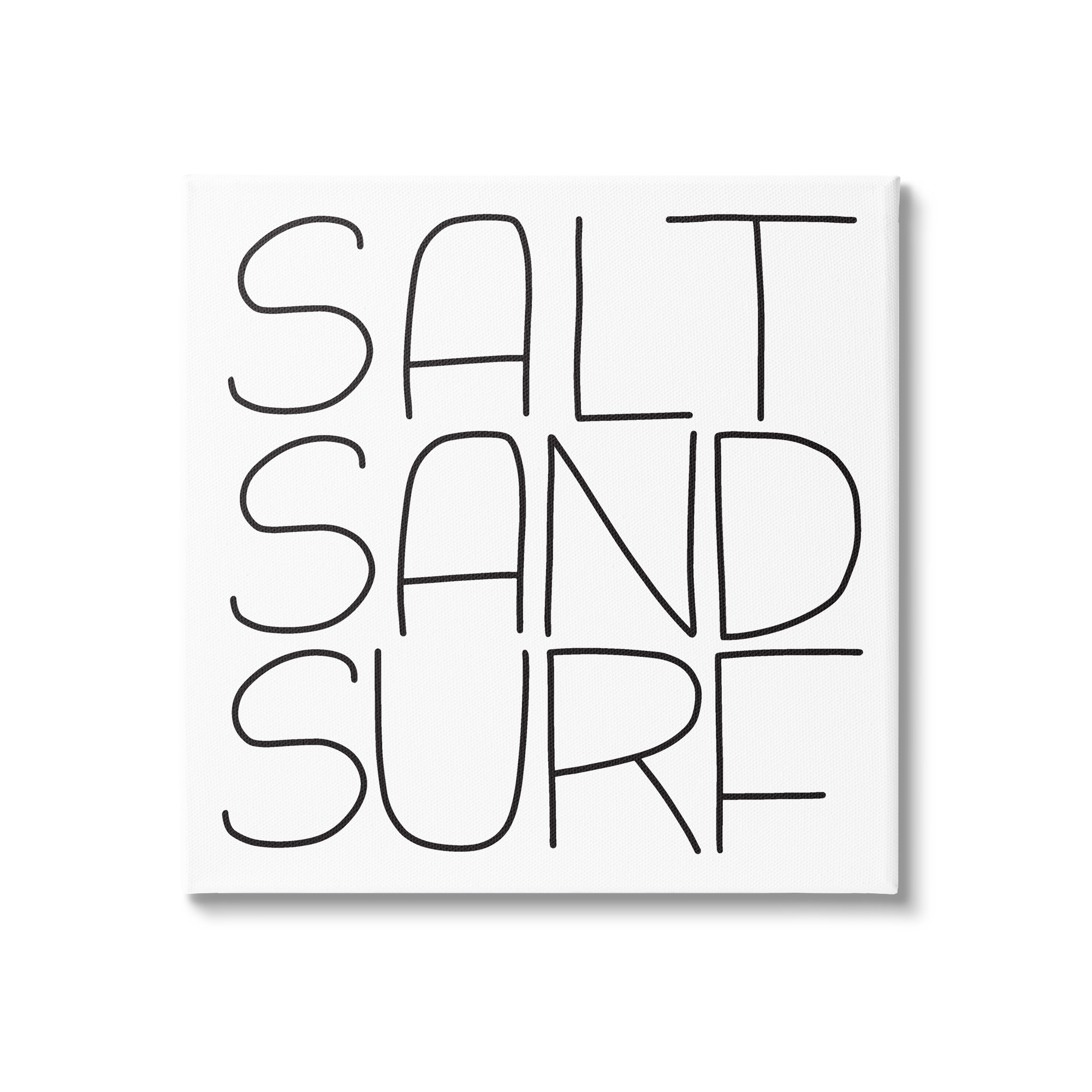 Stupell Industries Salt Sand Surf Beach Sports Calligraphy Phrase ...
