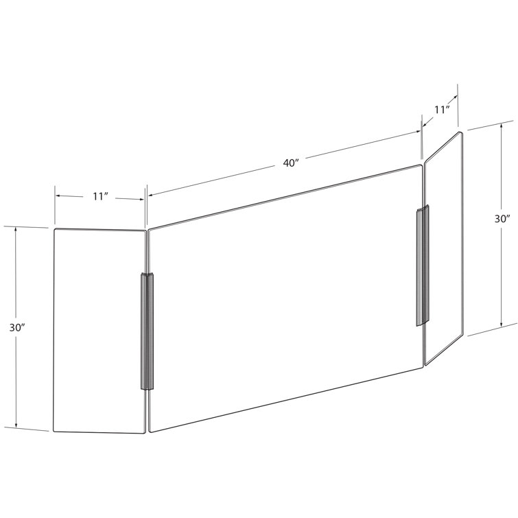 Azar Displays High Clear Acrylic Tri-Fold Protective Shield - Wayfair ...