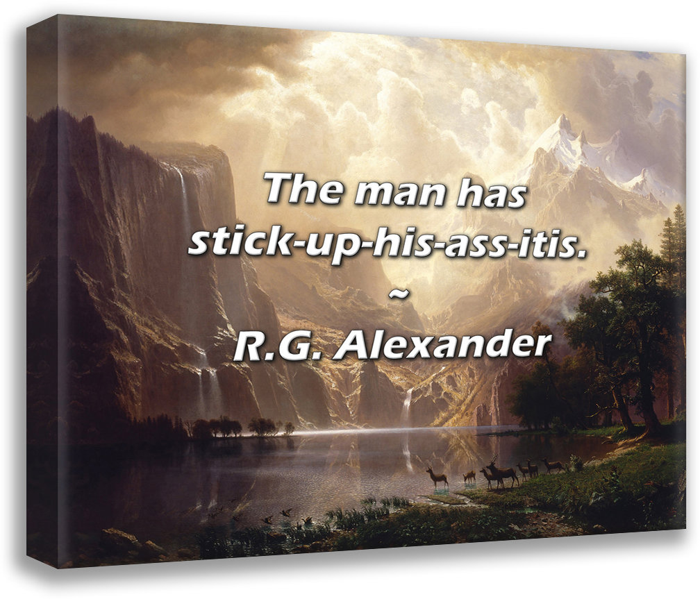 Trinx R.G. Alexander Quote: The man has stick-up-his-ass-itis. | Wayfair