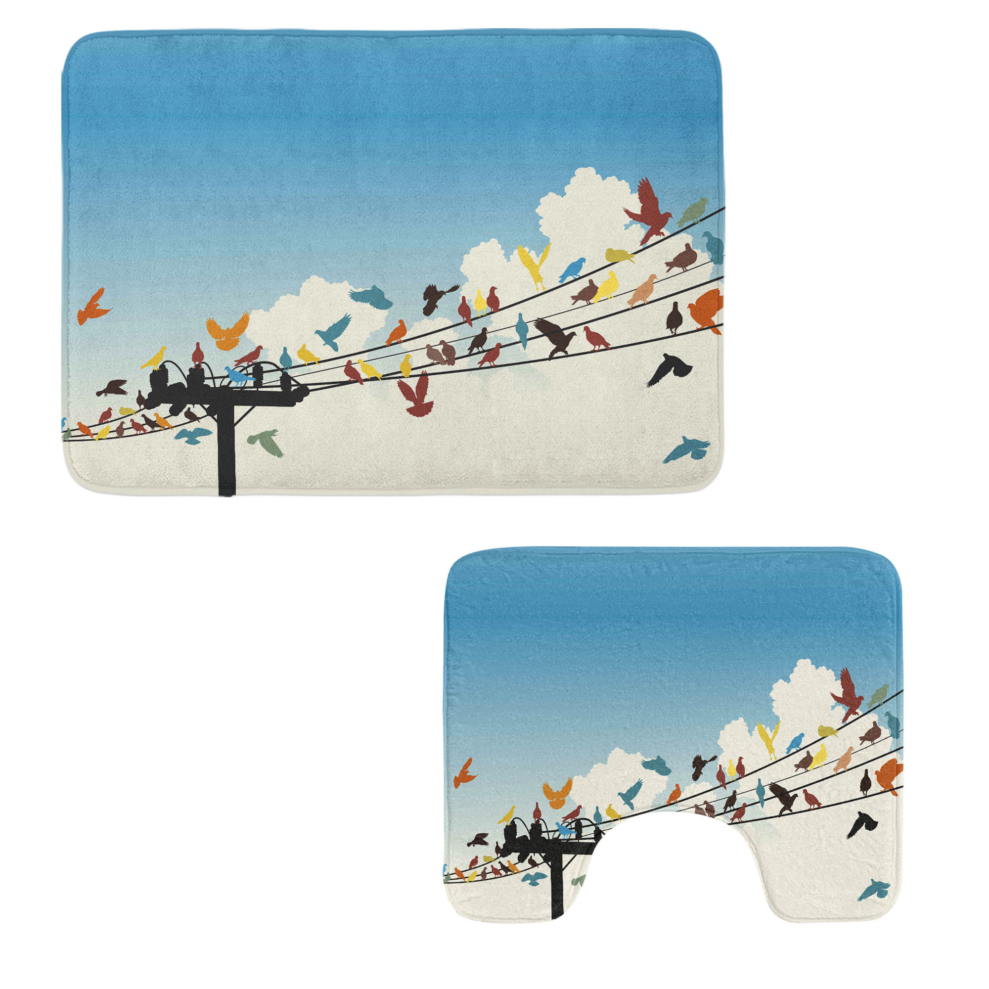 Dakota Fields Multi Bathroom Rug Set 2 Pieces Rectangle & Contour Mats ...